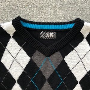 Xg | Shirts & Tops | Xg Boys Blackwhitegrayblue Argyle Sweater | Poshmark